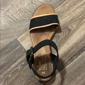 Toms | Shoes | Black Leather Toms Sandals | Poshmark